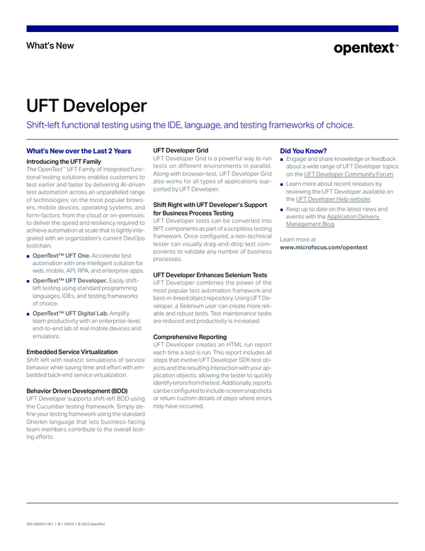 Whats New In Opentext Functional Testing For Developers