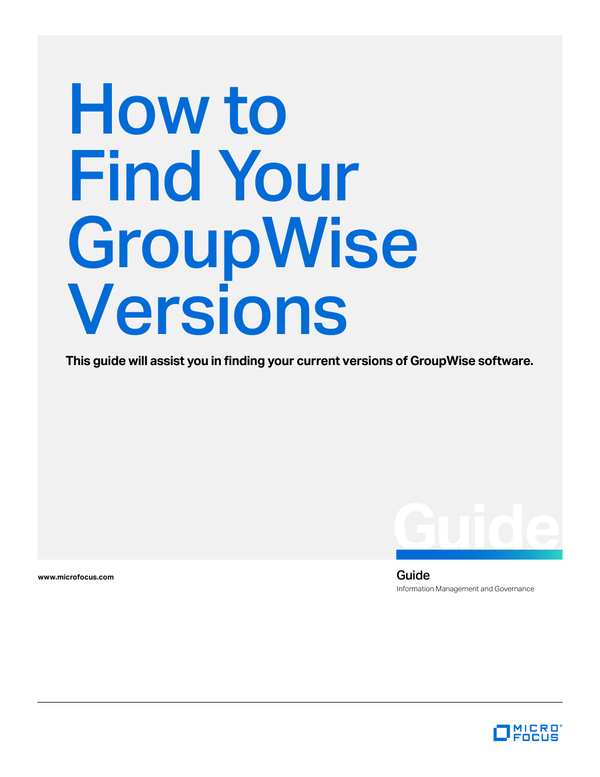 How to find your GroupWise Version Guide