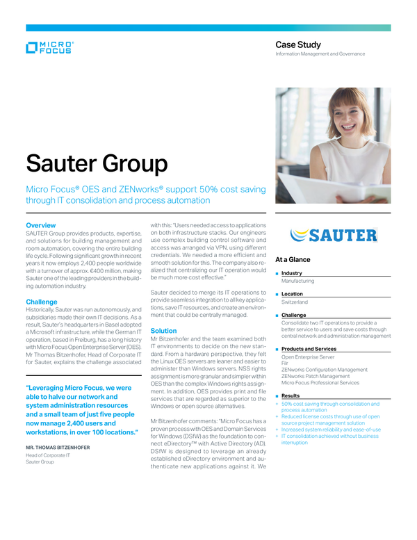 OES and ZENworks Case Study Sauter Group