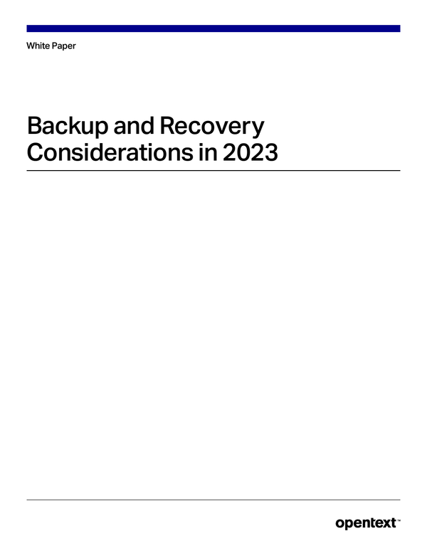 Backup And Recovery Considerations In 2023 White Paper