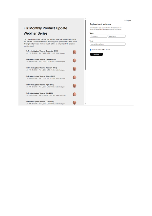 Filr Monthly Webinars