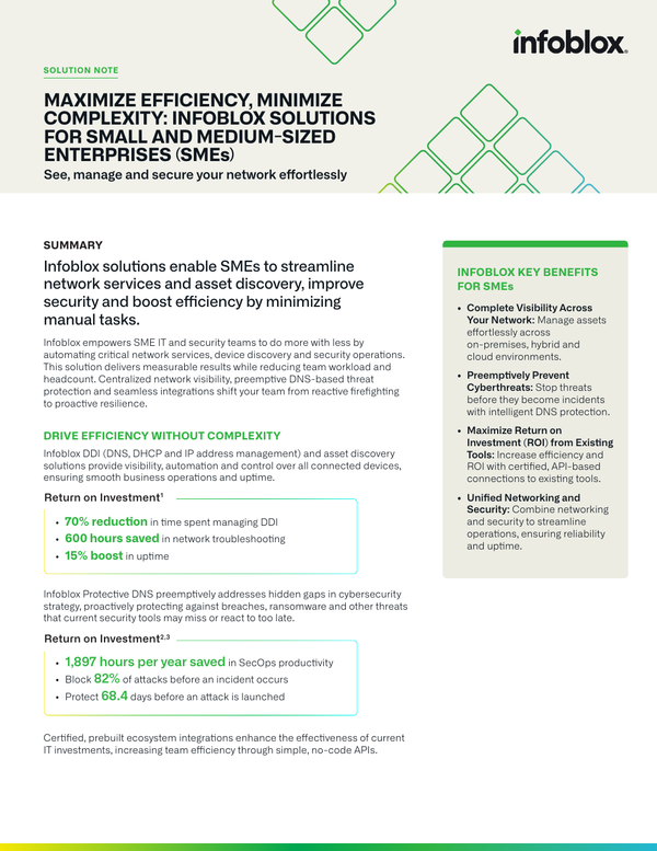 Maximize Efficiency Minimize Complexity Infoblox Solutions For Small And Medium Sized Enterprises