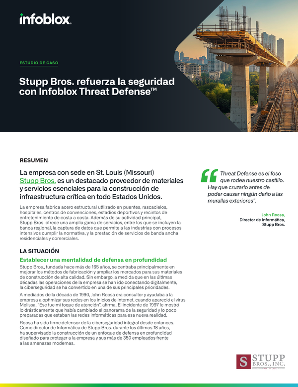 Stupp Bros. refuerza la seguridad con Infoblox Threat Defense™
