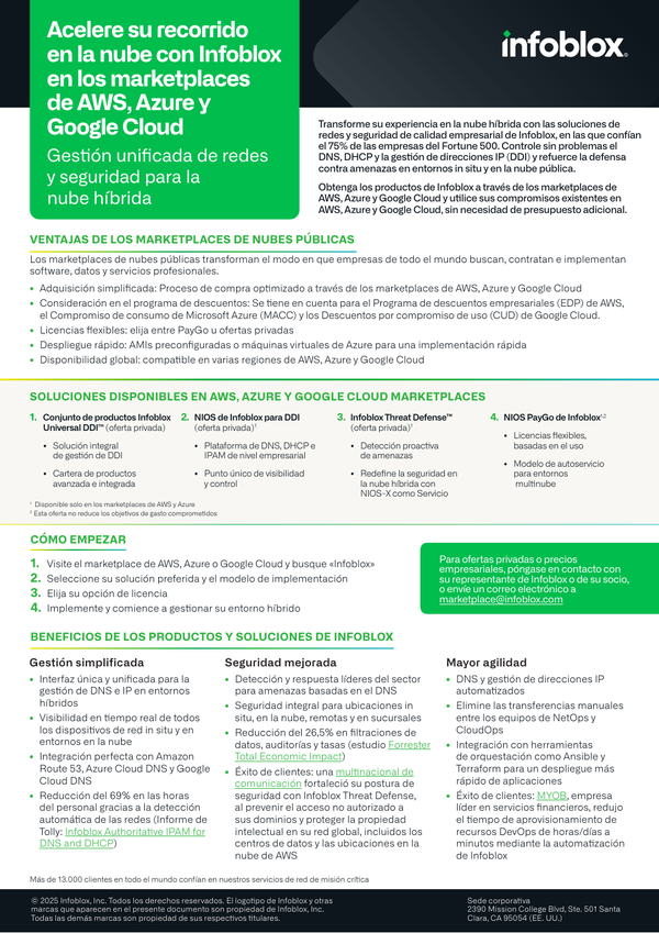 Acelere su recorrido en la nube con Infoblox en los marketplaces de AWS ...