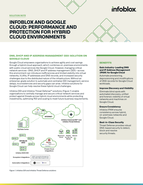 [Solution Note] Infoblox and Google Cloud: Performance and Protection ...