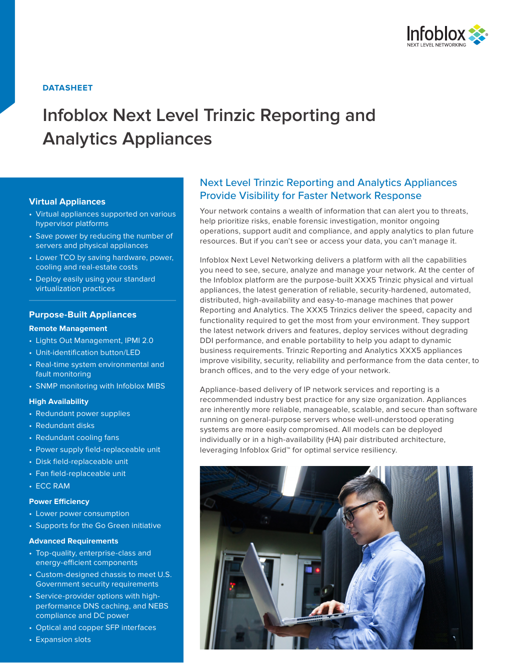 Infoblox Next Level Trinzic Reporting and Analytics Appliances Infoblox Next Level Trinzic Reporting and Analytics Appliances