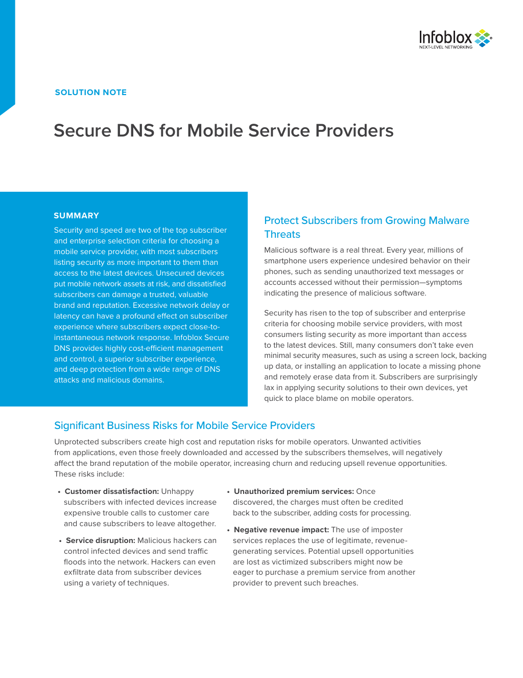 [Solution Note] Secure DNS for Mobile Service Providers