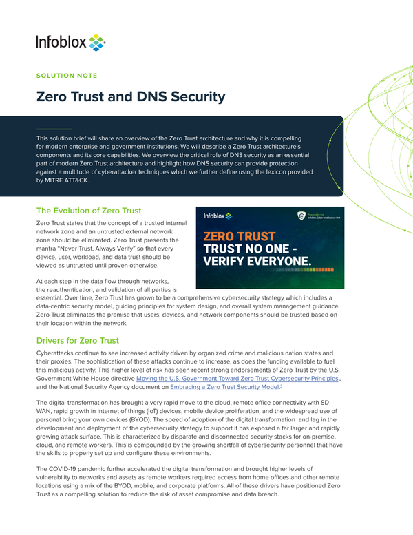 Zero Trust and DNS Security