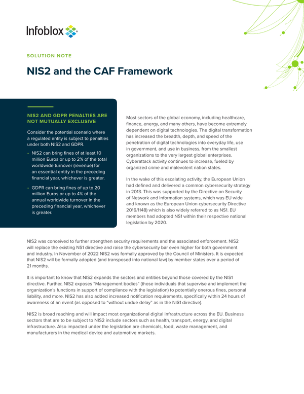NIS2 and the CAF Framework