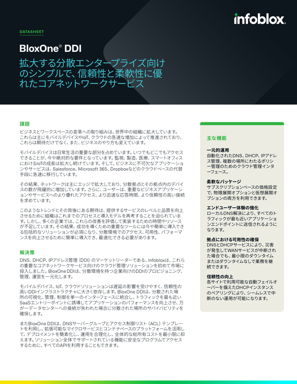BloxOne® DDI BloxOne® DDI