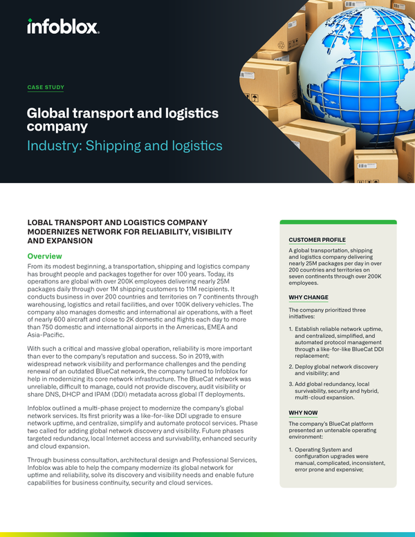 Global Transport and Logistics Company Modernizes Network for ...