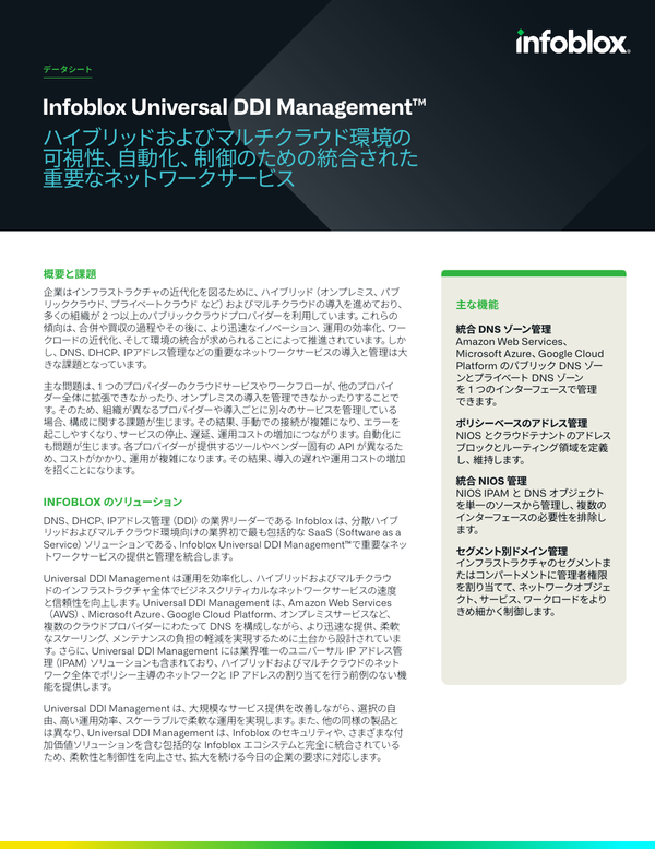 Infoblox Universal DDI Management