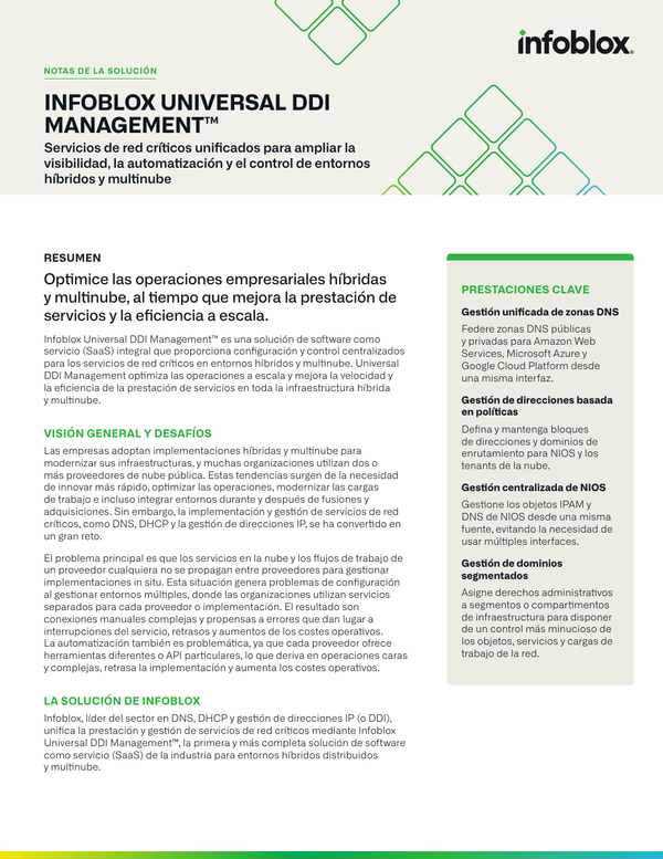 Infoblox Universal DDI Management