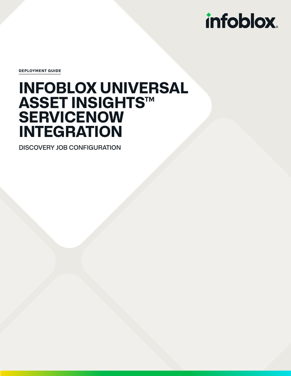 Infoblox Universal Asset Insights Servicenow Integration