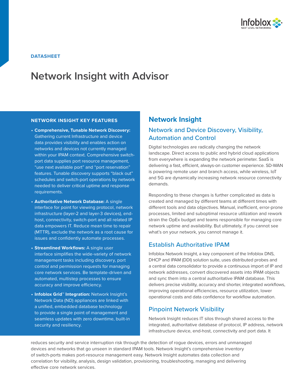 [Datasheet] Network Insight With Advisor