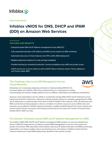 [Solution Note] Infoblox vNIOS for DNS, DHCP and IPAM (DDI) on Amazon ...
