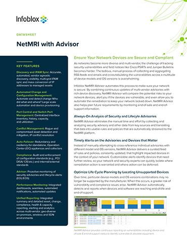 Infoblox NetMRI Advisor