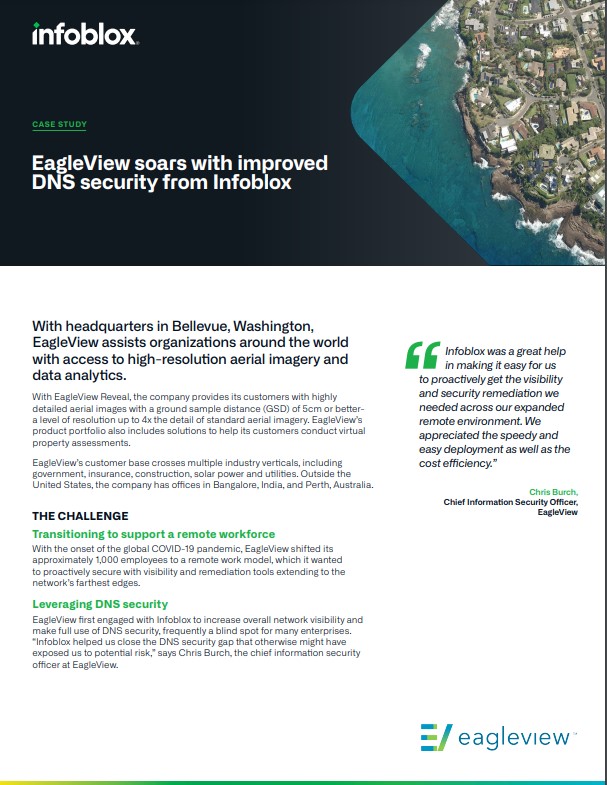 EagleView Soars With Improved DNS Security From Infoblox