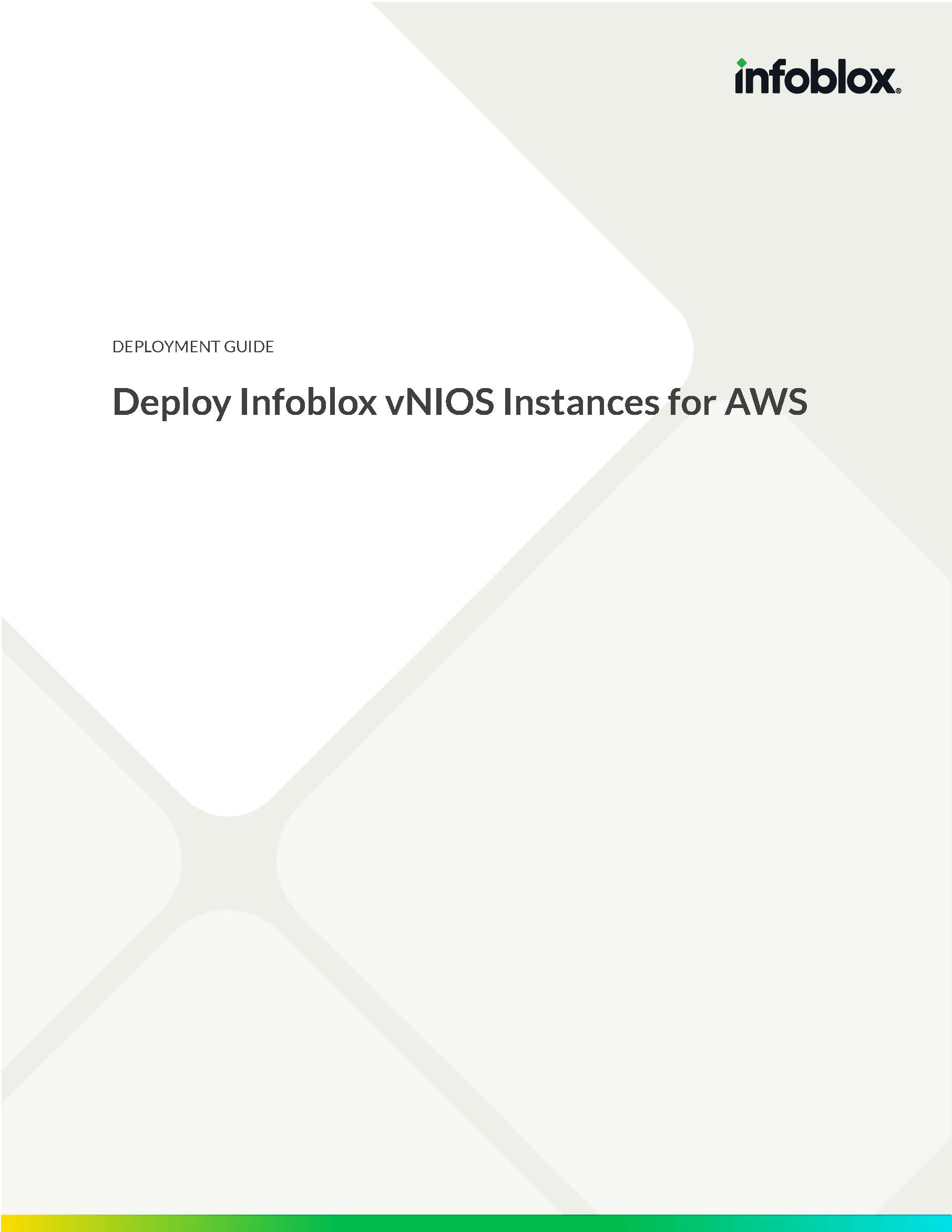 Deploy Infoblox vNIOS Instances For AWS | Infoblox