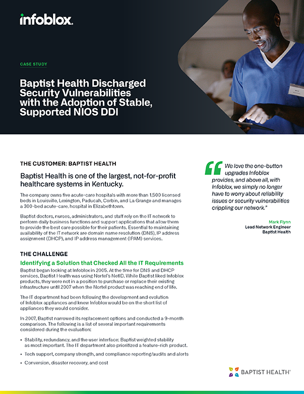 Baptist Health Discharged Security Vulnerabilities with the Adoption of ...