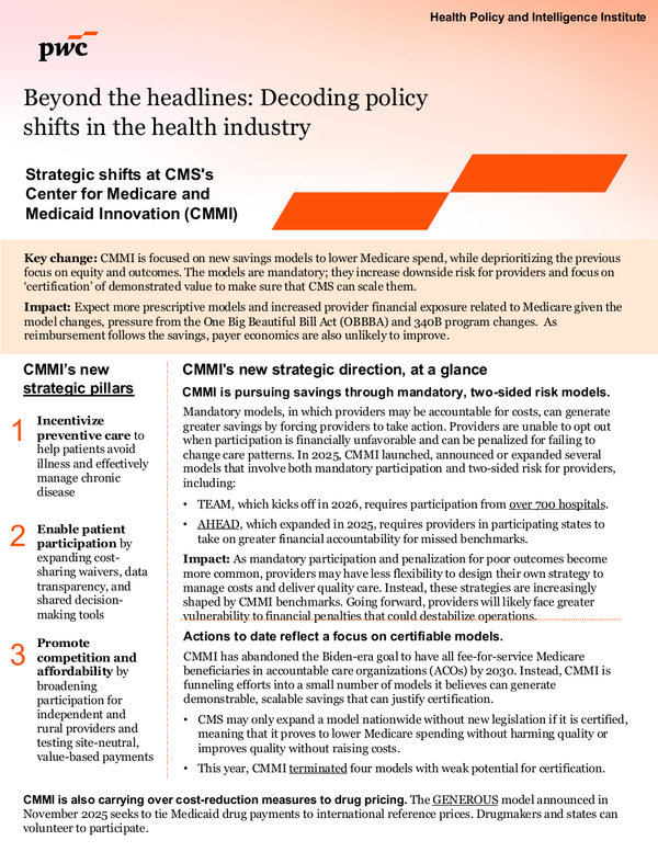 Strategic shifts at CMS's Center for Medicare and Medicaid Innovation ...
