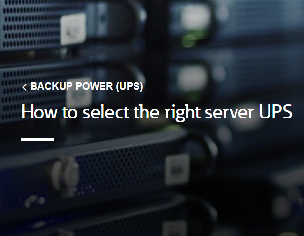 How to select the right server UPS