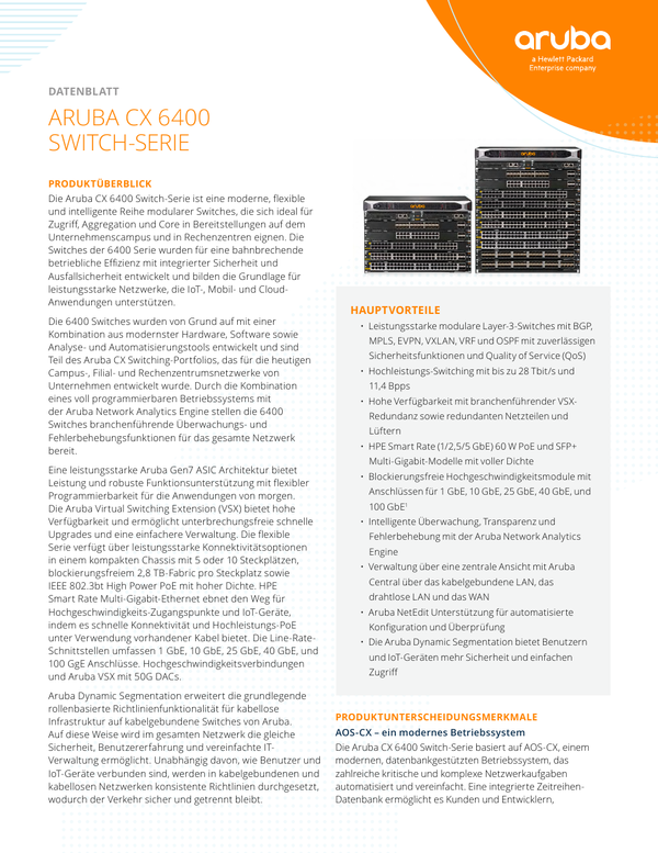 Aruba CX 6400 Switch-Serie