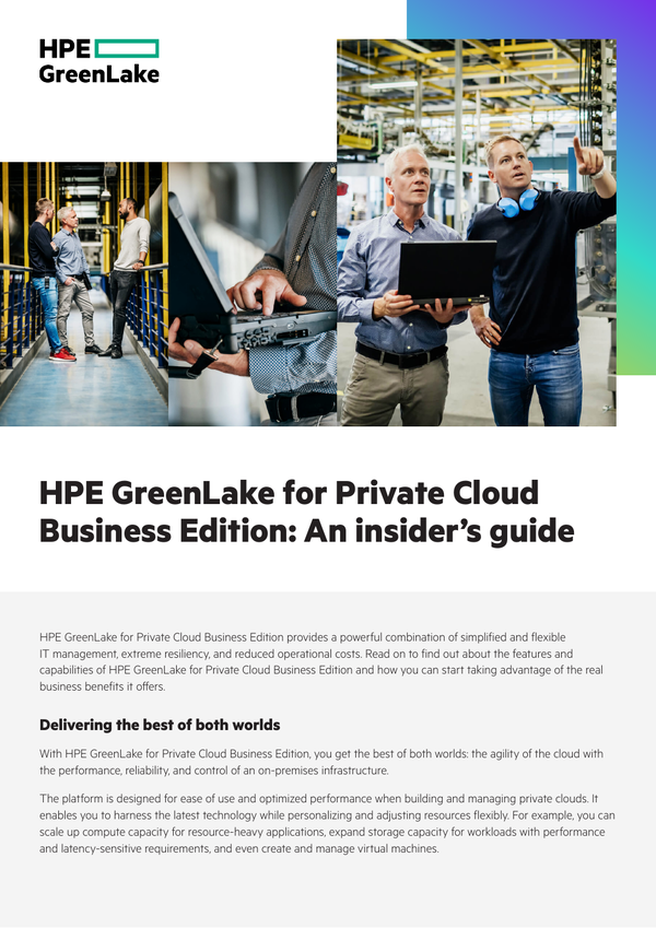 Top 10 reasons to choose HPE GreenLake for Private Cloud Business Edition [4 min read time]