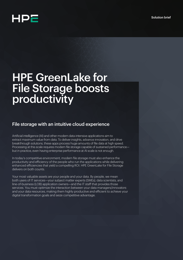 Hpe Greenlake For File Storage Boosts Productivity [7 Min Read Time]