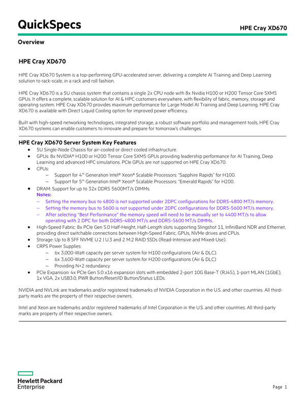 HPE Cray Supercomputing XD670 [26 min read time]