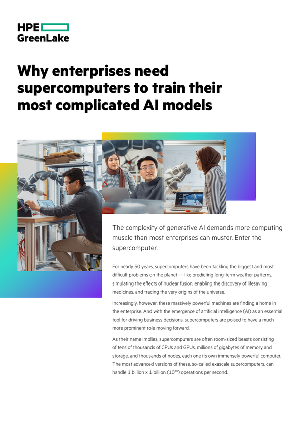 Why enterprises need supercomputers to train their most complicated AI ...