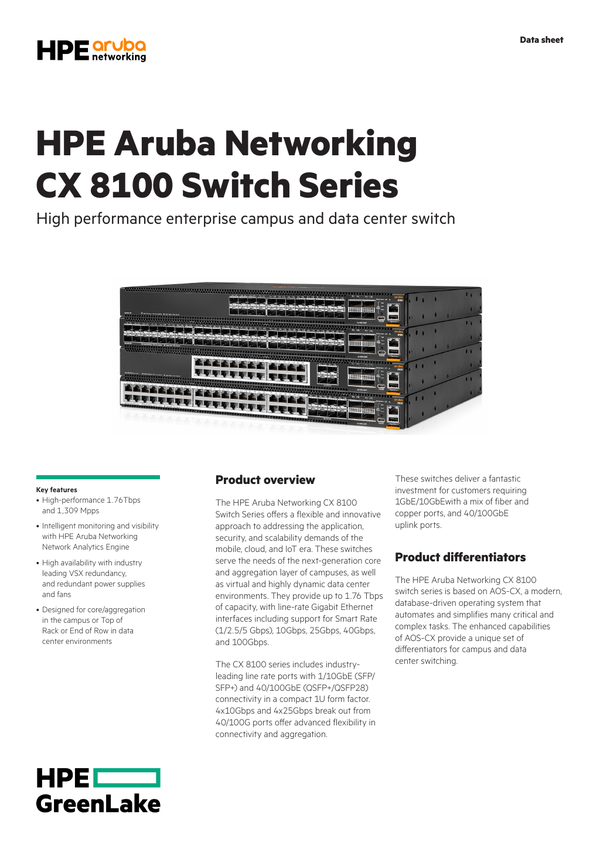 HPE Aruba Networking CX 8100 Switch Series [33 min read time]