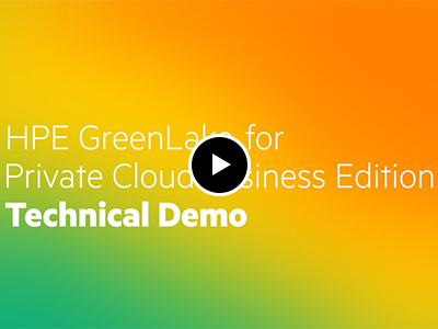 HPE GreenLake for Private Cloud Business Edition - Demo tecnica