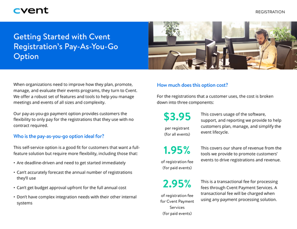 3. Getting Started With Cvent Registration's Pay As You Go Option
