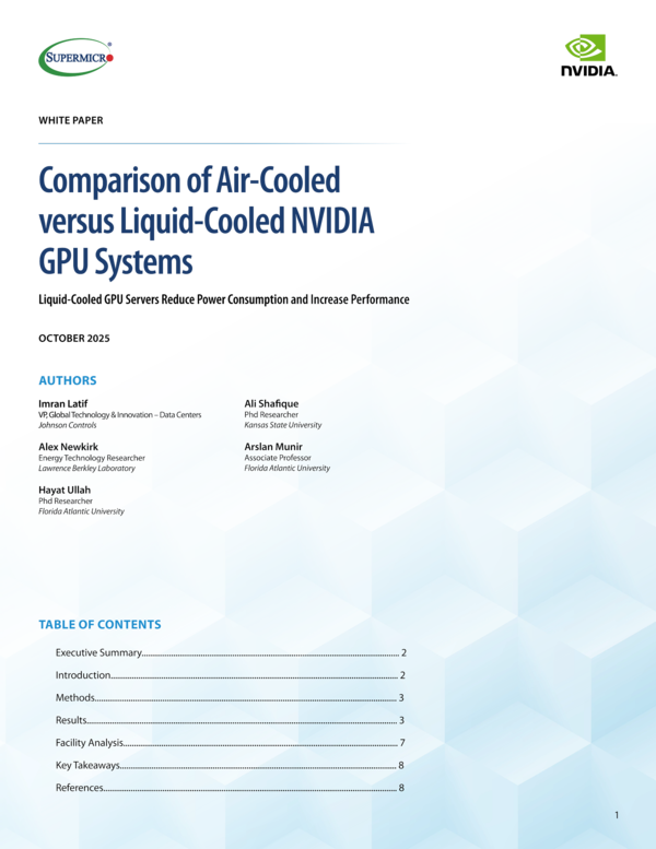 Comparison of Air-Cooled versus Liquid-Cooled NVIDIA GPU Systems