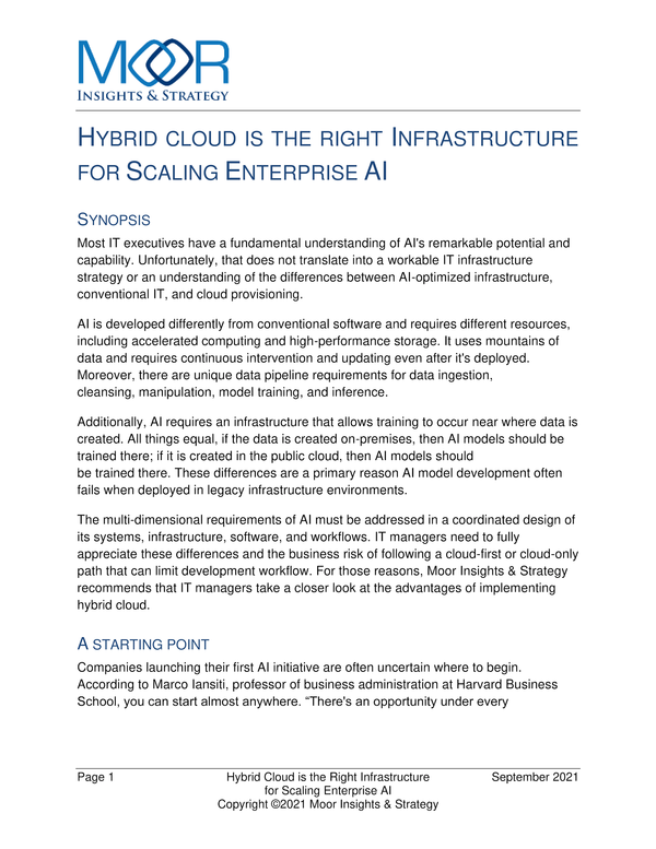 Hybrid Cloud Is The Right Infrastructure For Scaling Enterprise AI Hybrid Cloud Is The Right Infrastructure For Scaling Enterprise AI