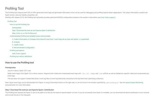 Accelerated Spark Analysis Profiling