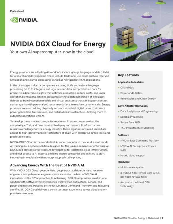 NVIDIA DGX BasePOD for Energy