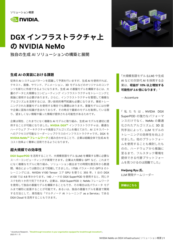 NVIDIA NeMo on DGX 概要