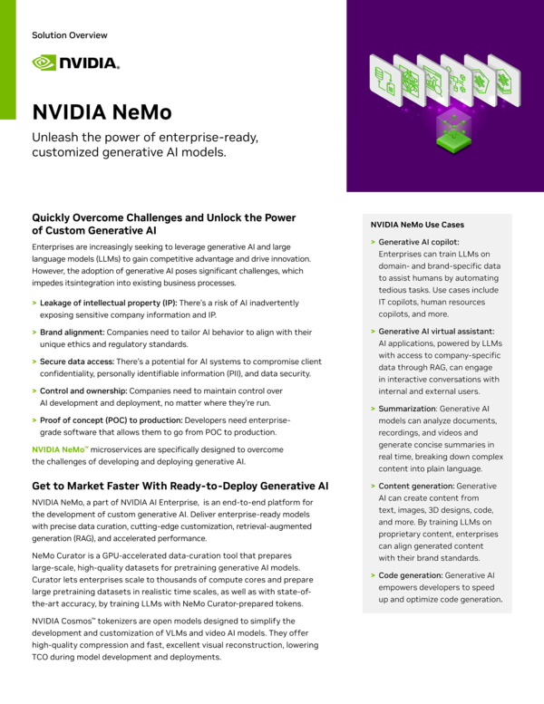 NVIDIA NeMo - Solution Overview