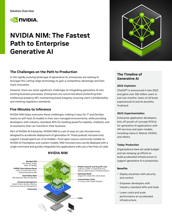 NVIDIA NIM: The Fastest Path to Enterprise Generative AI