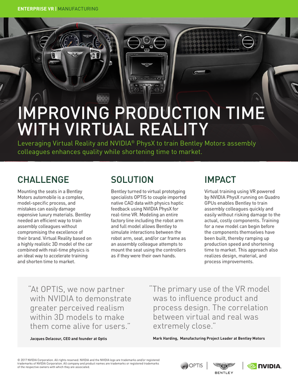 Bentley Improves Production Time With Virtual Reality