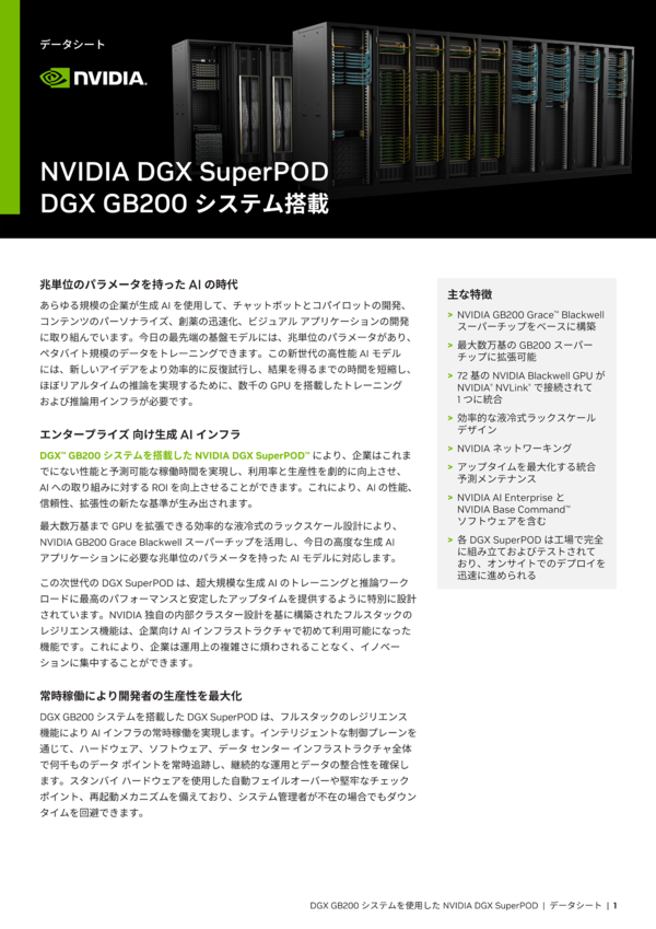 NVIDIA DGX B200 データシート