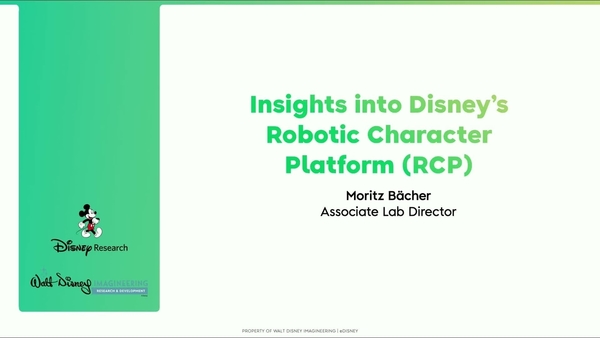 Insights Into Disney’s Robotic Character Platform