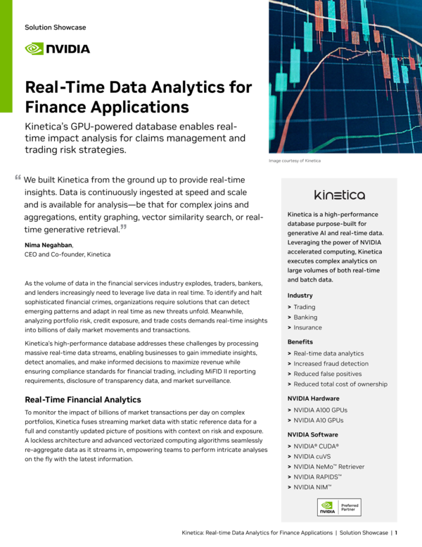 Real-Time Data Analytics for Finance Applications