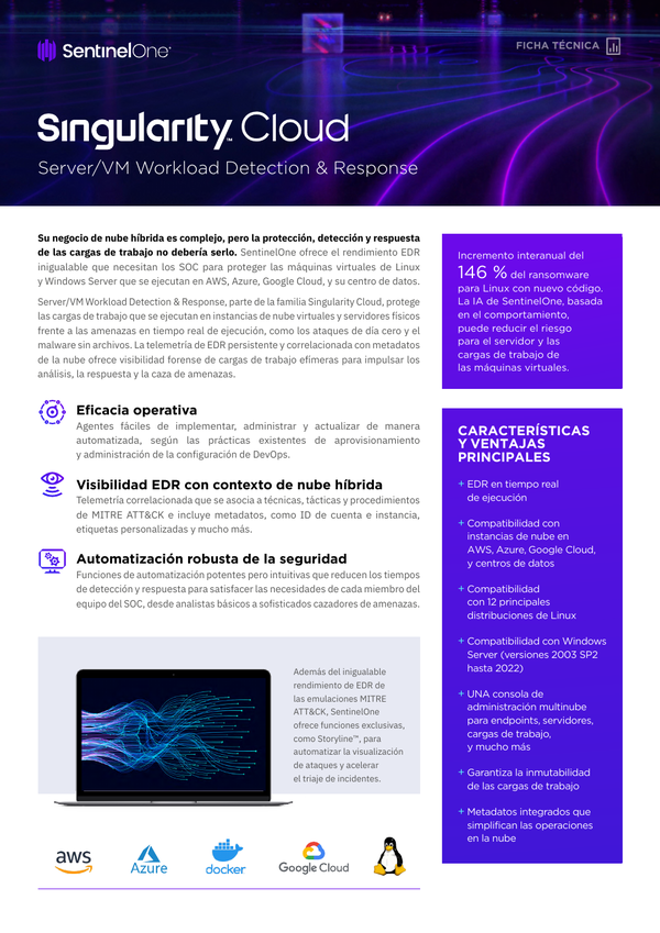 Singularity Cloud - Server/VM Workload Detection & Response