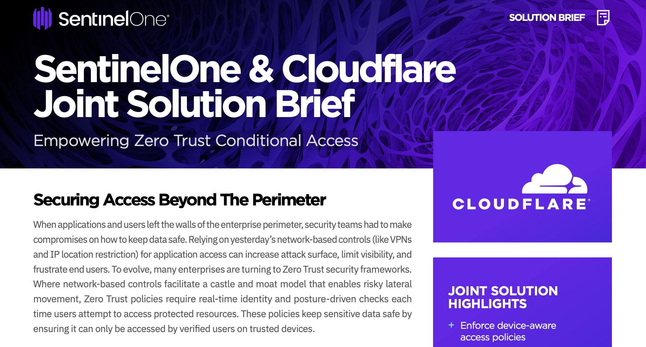 SentinelOne & Cloudflare: Joint Solution Brief