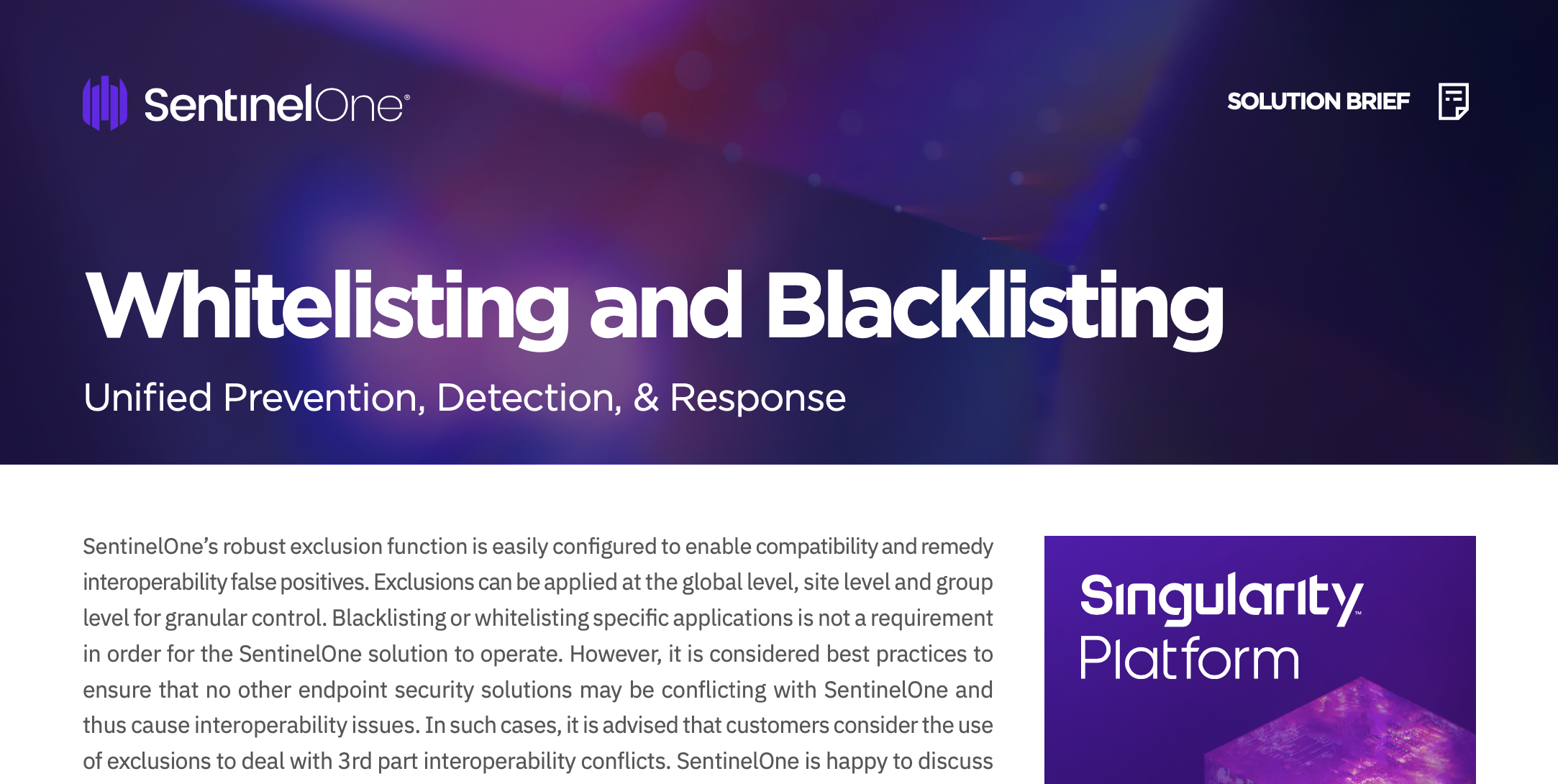 SentinelOne Whitelisting And Blacklisting