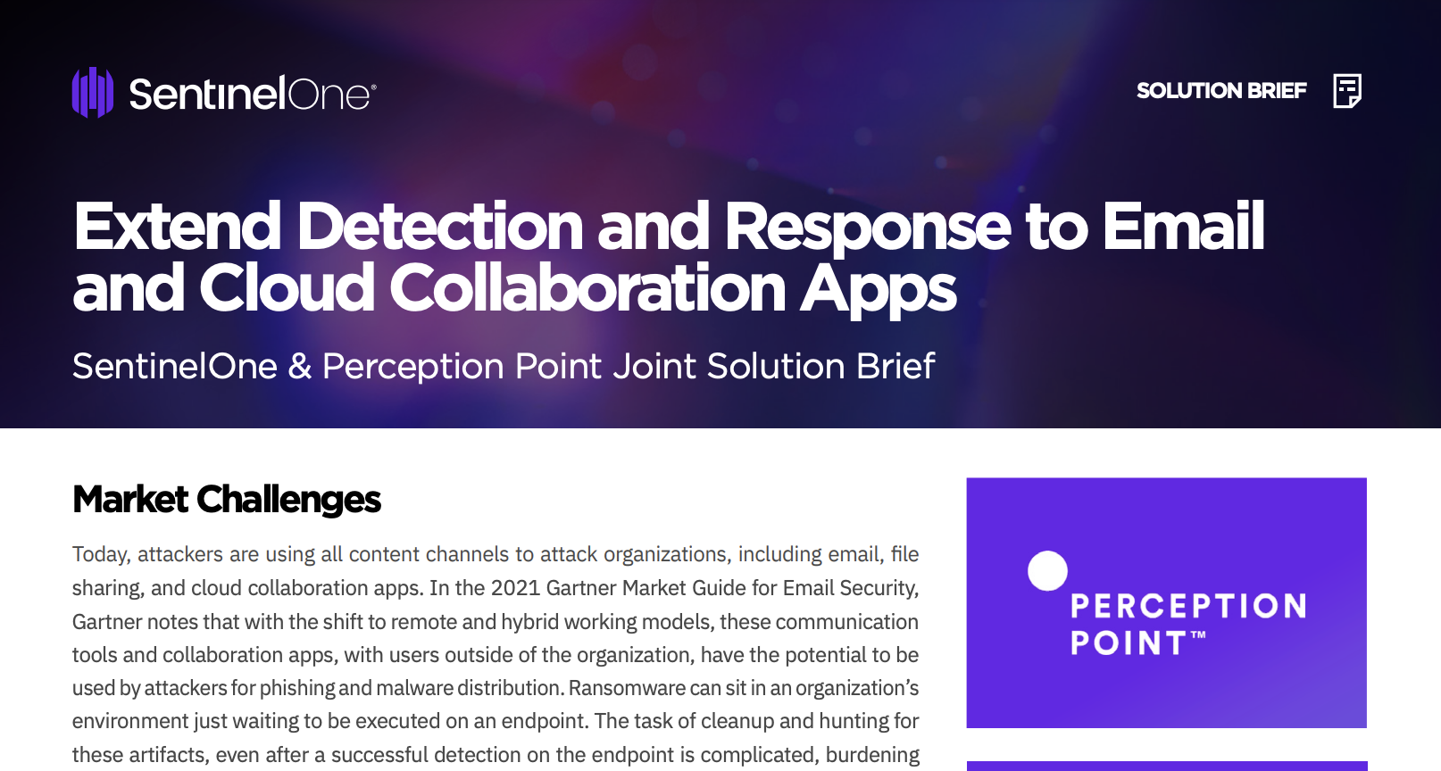 SentinelOne & Perception Point Joint Solution Brief: Extend Detection ...