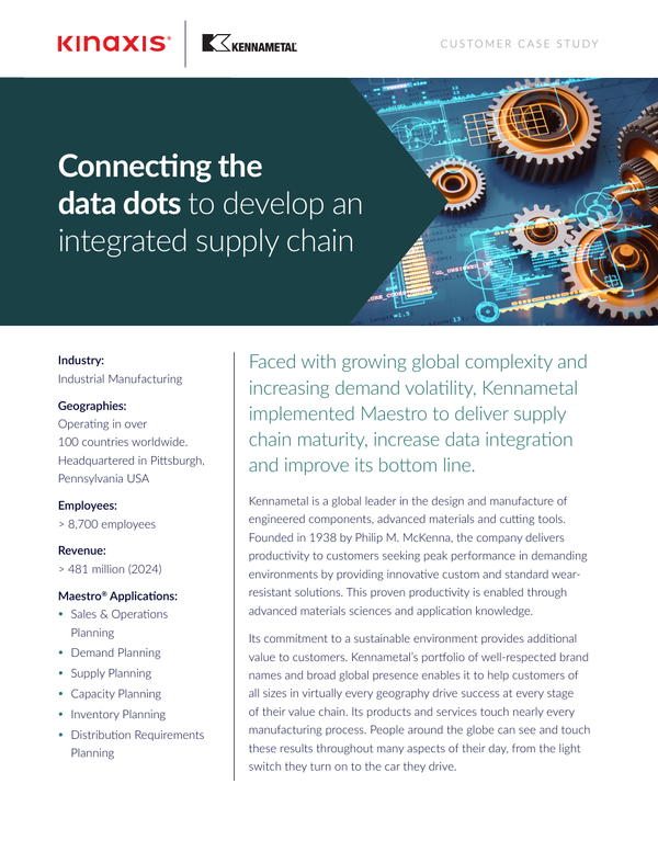 Kennametal: Connecting the data dots to develop an integrated supply chain